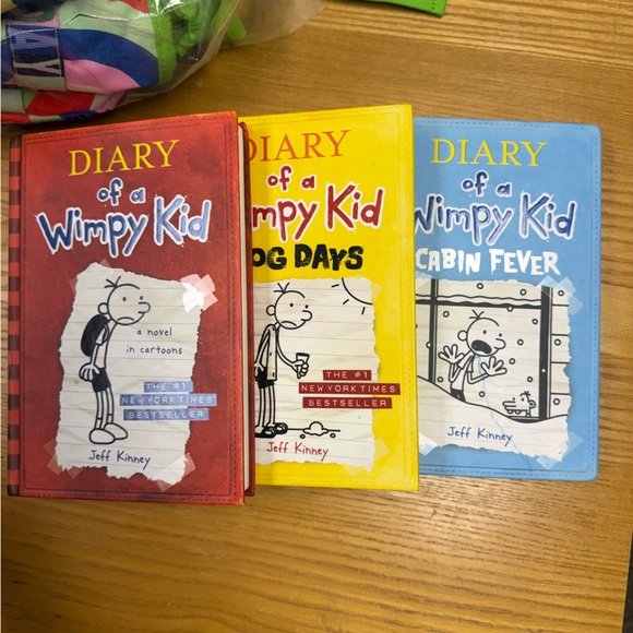 Other | Diary Of A Wimpy Kid 3 Pk Book Set Red Yellow Blue Jeff Kinney ...